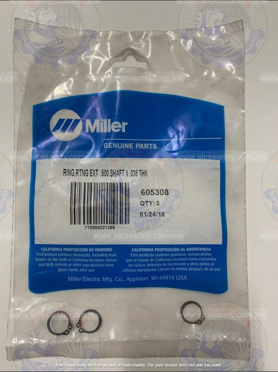 605308 MILLER RING,RTNG EXT .500 SHAFT – Soluciones Integrales de Corte ...