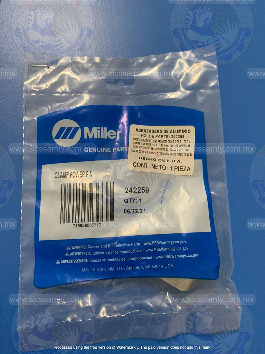 242259 MILLER CLAMP,POWER PIN – Soluciones Integrales de Corte y Soldadura
